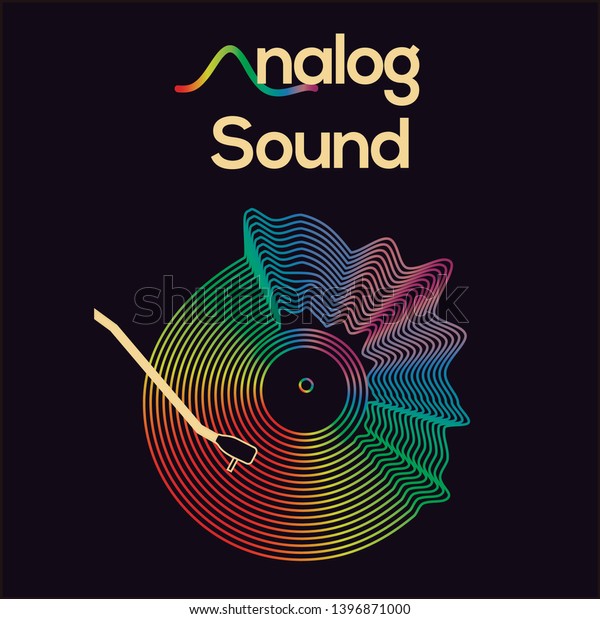 Analog Sound Vinyl Multicolor Text Stock Vector (Royalty Free) 1396871000