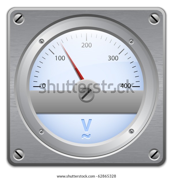 Analog Voltmeter On Metal Plate Vector Stock Vector (Royalty Free) 62865328