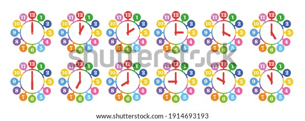 Analog Wall Clock Showing 12 Hours Stock Vector (Royalty Free ...