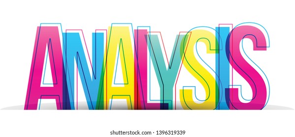 Analysis Word Colorful Vector Letters Isolated Stock Vector (Royalty ...
