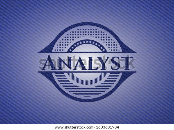 Analyst Badge Denim Texture Vector Illustration Stock Vector (Royalty ...