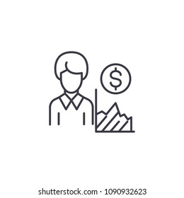Analyst Linear Icon Concept Analyst Line Stock Vector (Royalty Free ...
