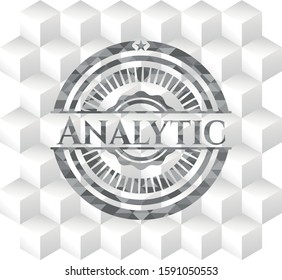 Analytic Grey Emblem Cube White Background Stock Vector (Royalty Free ...