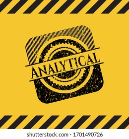 Analytical Black Grunge Emblem Inside Yellow Stock Vector (Royalty Free ...