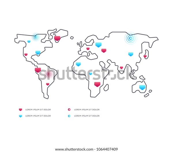 Analytical Diagram Global Map Isolated On Stock Vector (Royalty Free ...