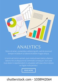 Analytics Banner Isolated On Bright Blue Stock Vector (Royalty Free ...