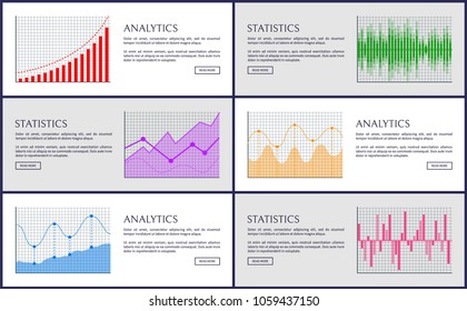 Analytics Statistics Color Charts Collection Vector Stock Vector ...