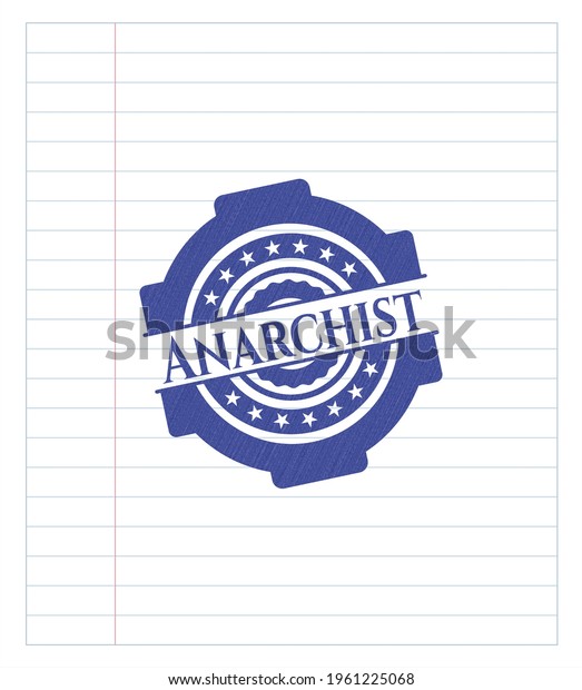 Anarchist Emblem Draw Pen Effect Blue Stock Vector (Royalty Free ...