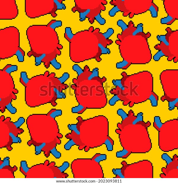 Anatomical Heart Pixel Art Pattern Seamless Stock Vector (Royalty Free ...