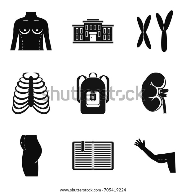 Anatomy Icons Set Simple Set 9 Stock Vector (Royalty Free) 705419224 ...