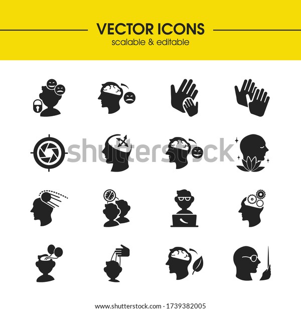 Anatomy Icons Set Think Negative Innovation Stock Vector (Royalty Free ...