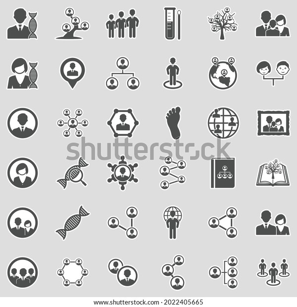Ancestry Icons Sticker Design Vector Illustration Stock Vector (Royalty ...