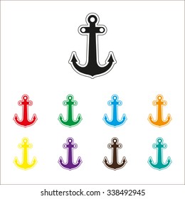 Anchor Color Vector Icon Stock Vector (Royalty Free) 338492945 ...