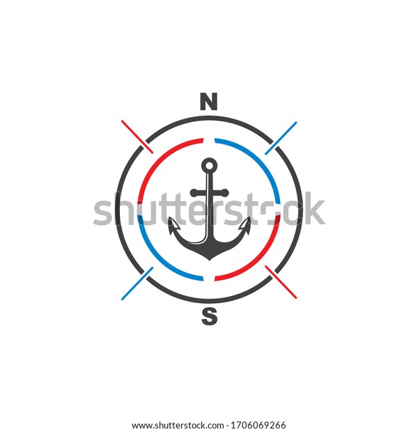 Anchor Compass Concept Icon Logo Vector Stock Vector (Royalty Free ...