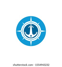 Anchor Compass Logo Design Icon Symbol Stock Vector (Royalty Free ...