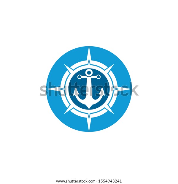 Anchor Compass Logo Design Icon Symbol Stock Vector (Royalty Free ...