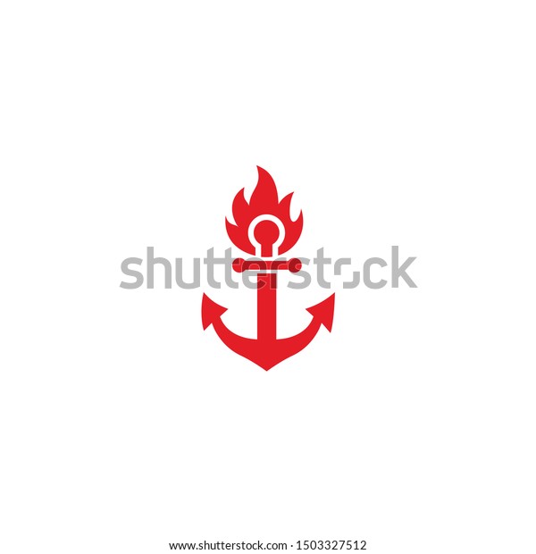 Anchor Fire Icon Logo Design Inspiration Stock Vector (Royalty Free ...