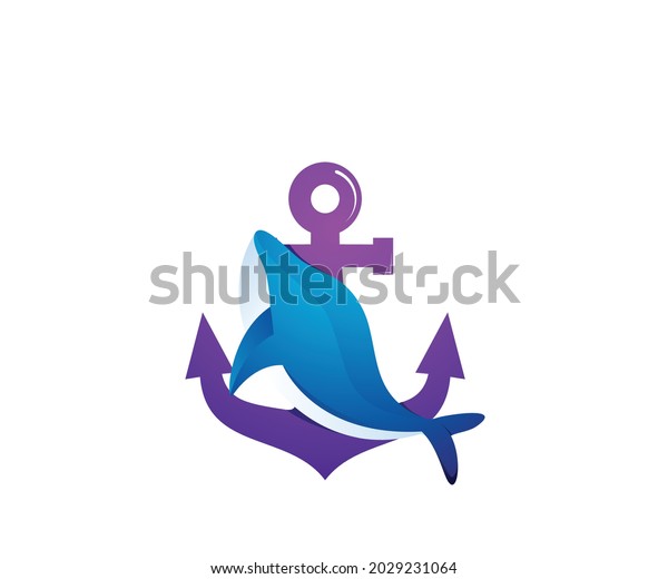 Anchor Fish Logo Design Template Stock Vector (Royalty Free) 2029231064 ...