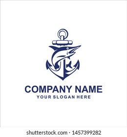 Anchor Fish Logo Vector Blue Colour Stock Vector (Royalty Free ...