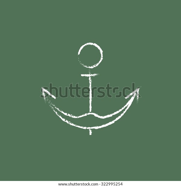Anchor Hand Drawn Chalk On Blackboard Stock Vector (Royalty Free ...