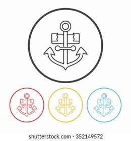 Anchor Line Icon Stock Vector (Royalty Free) 352149572 | Shutterstock
