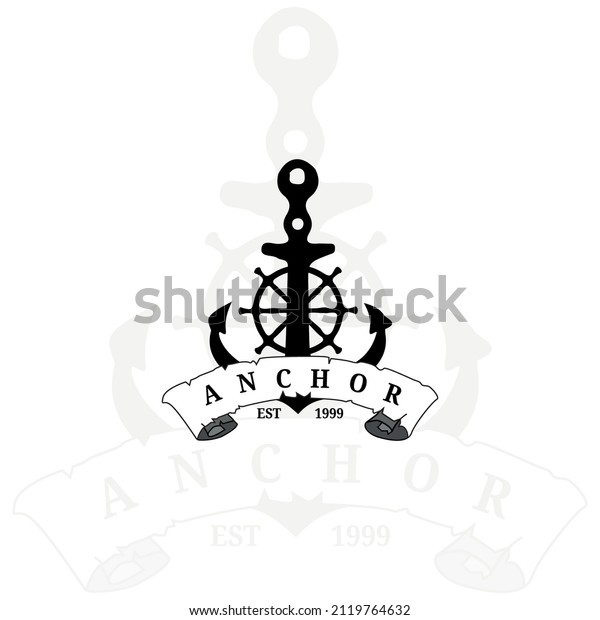 Anchor Logo Design Line Art Vector Stock Vector (Royalty Free ...