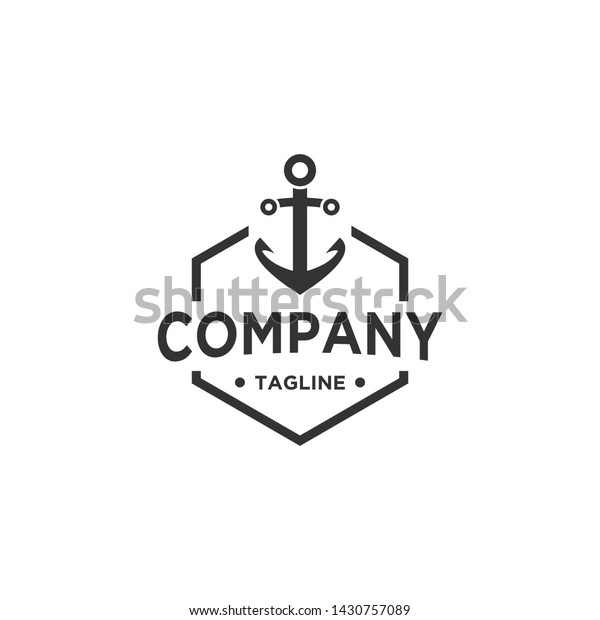Anchor Logo Design Simple Minimalist Style Stock Vector (Royalty Free ...