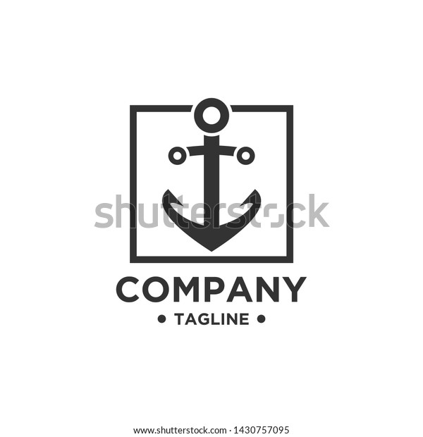 Anchor Logo Design Simple Minimalist Style Stock Vector (Royalty Free ...