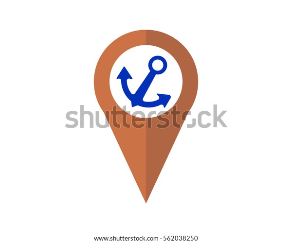 Anchor Marker Map Symbol Logo Image Stock Vector (Royalty Free ...