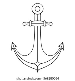 Anchor Outline Drawing Hand Drawn Sketch Stock Vector (Royalty Free ...