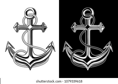 Anchor Rope Outline Drawing Illustration Isolated Stock Illustration ...