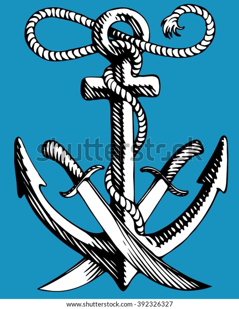 Anchor Sword Isolated Vector Illustration Stock Vector (Royalty Free ...