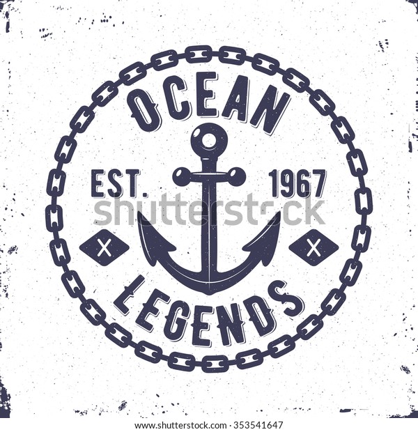 Anchor Tshirt Graphics Stock Vector (Royalty Free) 353541647