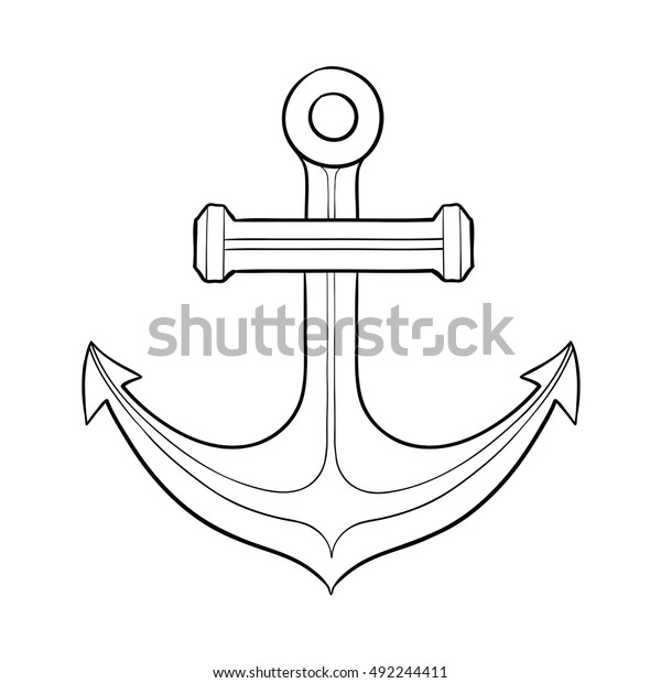 Anchor Vector Illustration Isolated On White Stock Vector (Royalty Free ...