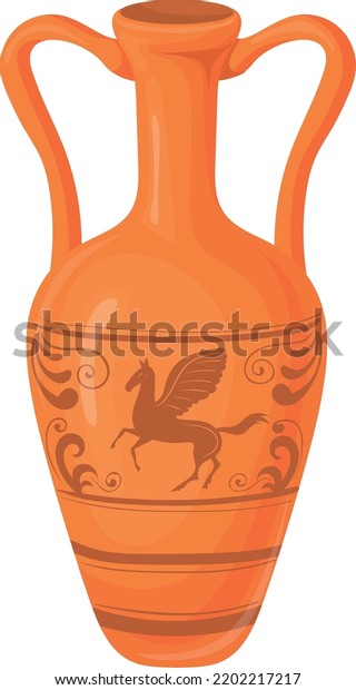 Ancient Amphora Archeologic Pottery Cartoon Clay Stock Vector (Royalty ...
