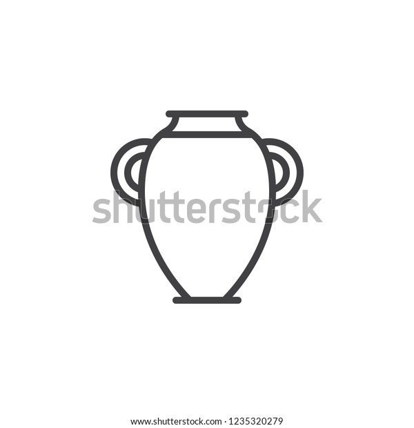 Ancient Amphora Outline Icon Linear Style Stock Vector (Royalty Free ...