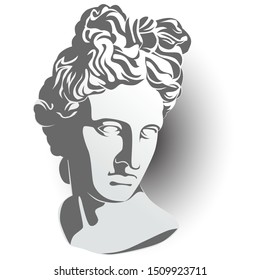 Ancient Apollo Head Illustration Greece Sculptute Stock Vector (Royalty ...