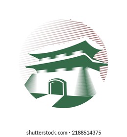 Ancient Asian Castle Gate Vector Logo Stock Vector (Royalty Free ...