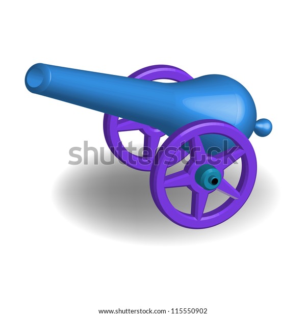 Ancient Blue Cannon Isolated On White Stock Vector (Royalty Free ...