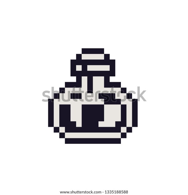 Ancient Bottle Liquid Pixel Art 1bit 스톡 벡터(로열티 프리) 1335188588 ...
