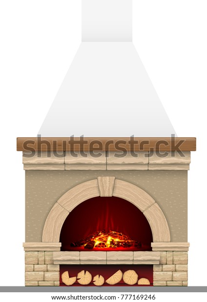 Ancient Brick Hearth Fire Brick Arch Stock Vector (Royalty Free ...