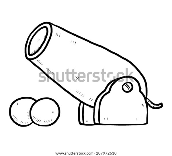 Ancient Cannon Cartoon Vector Illustration Black Stock Vector (Royalty ...
