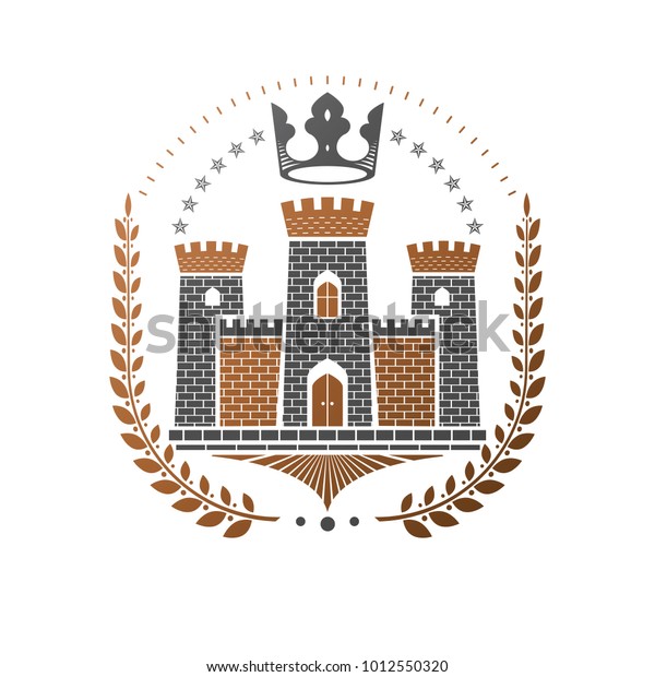 Ancient Castle Emblem Heraldic Coat Arms Stock Vector (Royalty Free ...