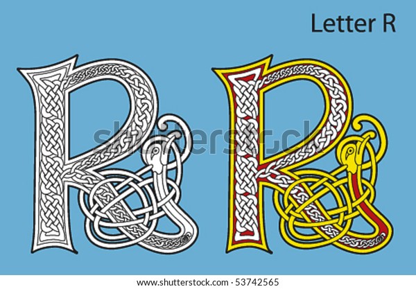 Ancient Celtic Alphabet 26 Letters Stock Vector (Royalty Free) 53742565