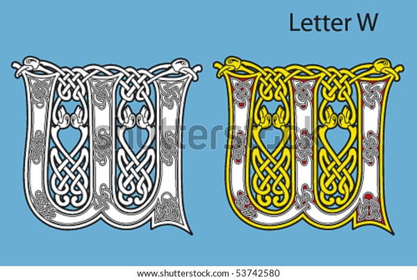 Ancient Celtic Alphabet 26 Letters Stock Vector (Royalty Free) 53742580 ...