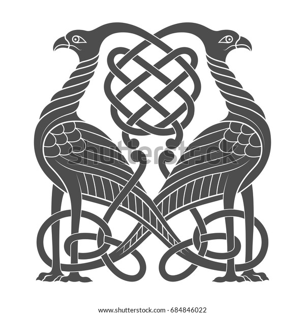 Ancient Celtic Mythological Symbol Bird Vector Stock Vector (Royalty ...