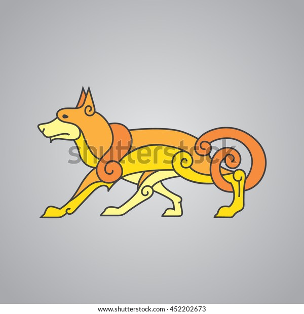 Ancient Celtic Symbol Wolf Dog Stock Vector (Royalty Free) 452202673