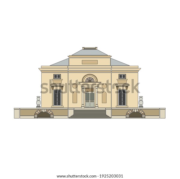 Ancient Classic Style Building Drawing Roman Stock Vector (Royalty Free ...