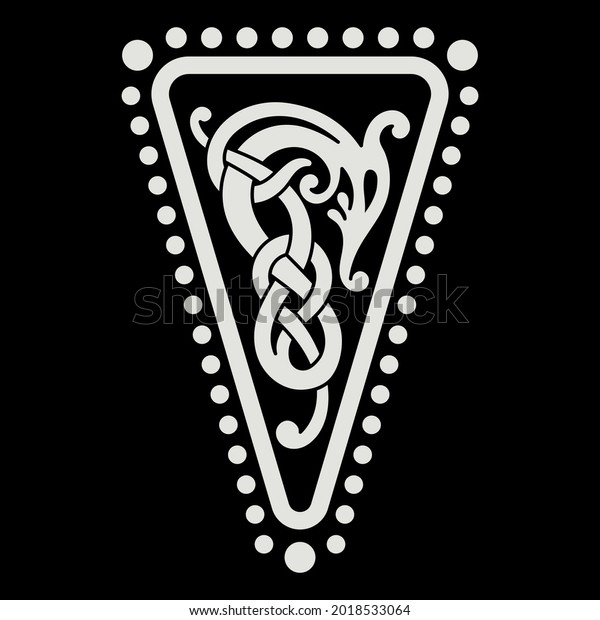 Ancient Decorative Dragon Celtic Style Scandinavian Stock Vector ...