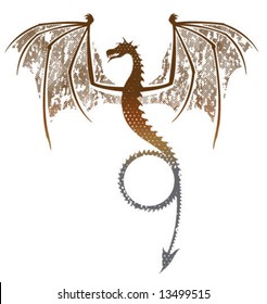 Ancient Dragon Rusty Art: เวกเตอร์สต็อก (ปลอดค่าลิขสิทธิ์) 13499515 ...
